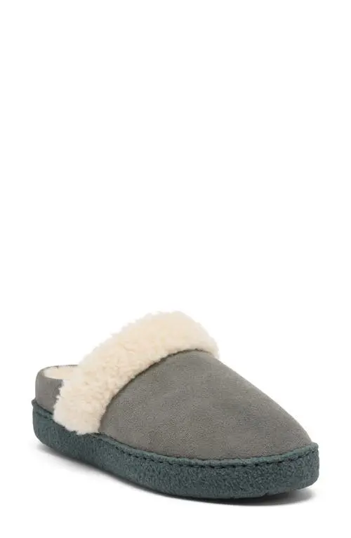 Sorel Nakiska Iii Suede Slide Slippers With Faux-fur Trim - Quarry/grill