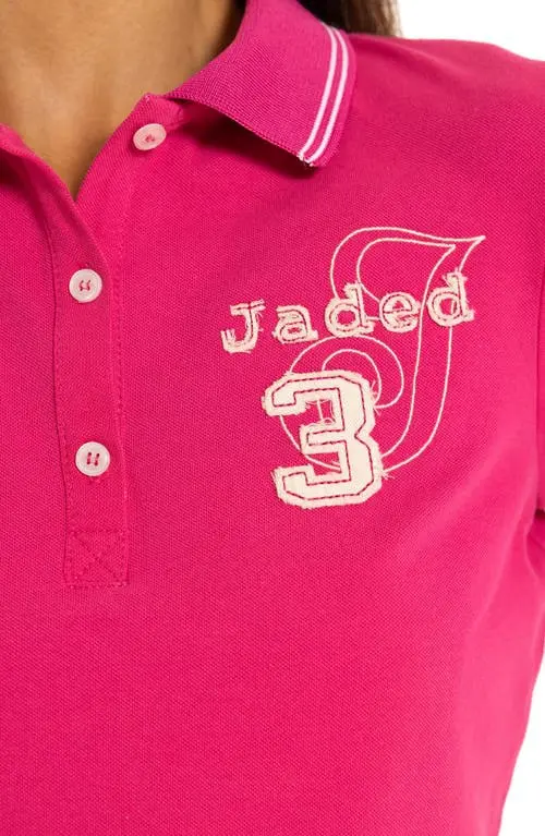 JADED LONDON Embroidered Cropped Polo Shirt