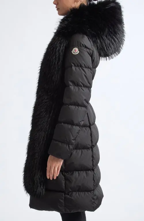 Moncler Textured Faux Fur Bib With Belt