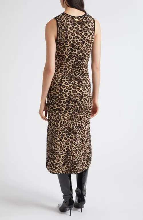TOCCIN Alessia Sleeveless Wool Maxi Dress With Animal Print