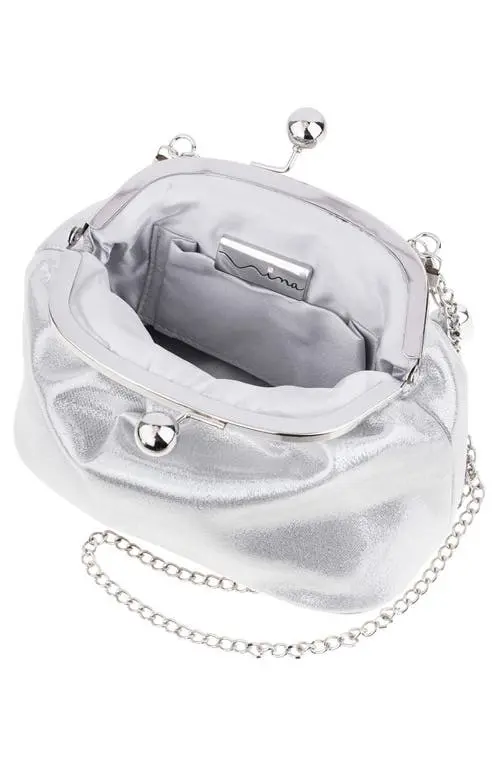 Nina Vespera Frame Clutch With Beaded Handle