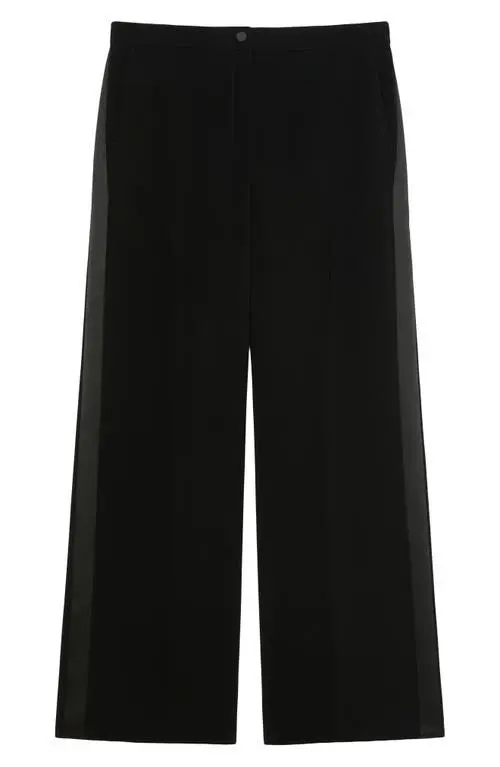 Marina Rinaldi Wide-leg Pants With Satin Stripes