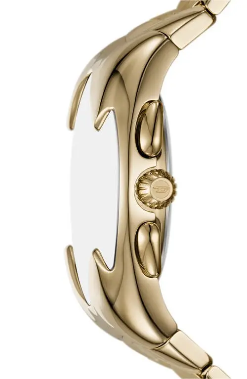 DIESEL® Mercurial Tone Tonneau Chronograph Bracelet Watch
