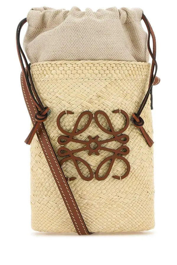 Loewe Sand Iraca Sqaure Pocket Crossbody Bag