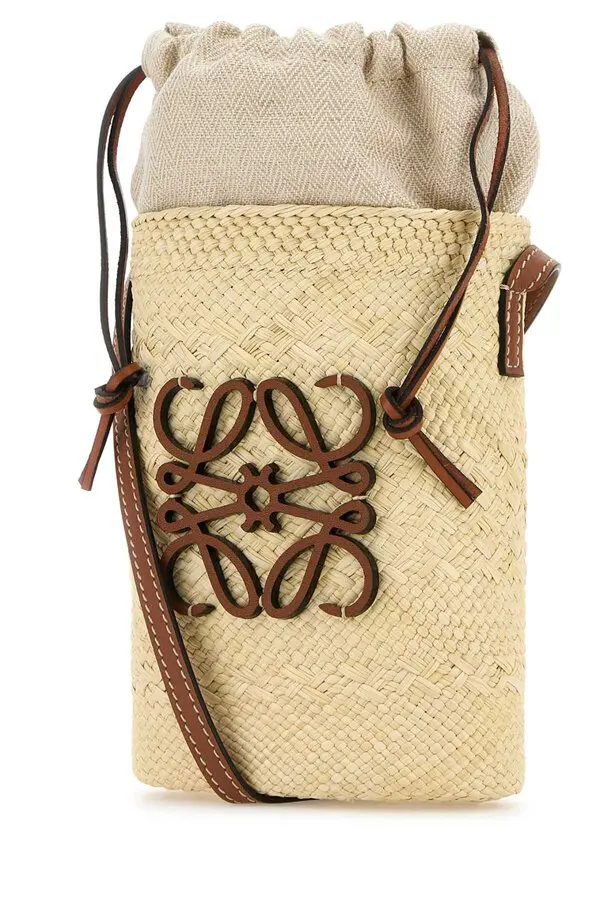 Loewe Sand Iraca Sqaure Pocket Crossbody Bag