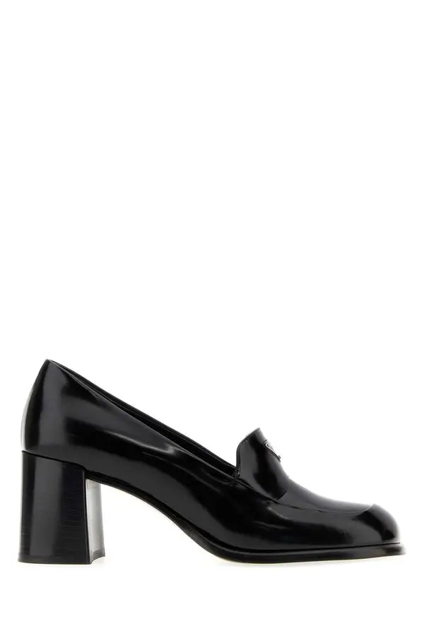 Prada Leather Block Heel Pumps