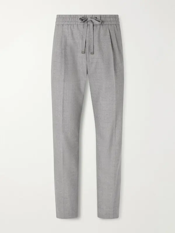 Dolce & Gabbana Sartoriale Wool Pleated Trousers - Gray