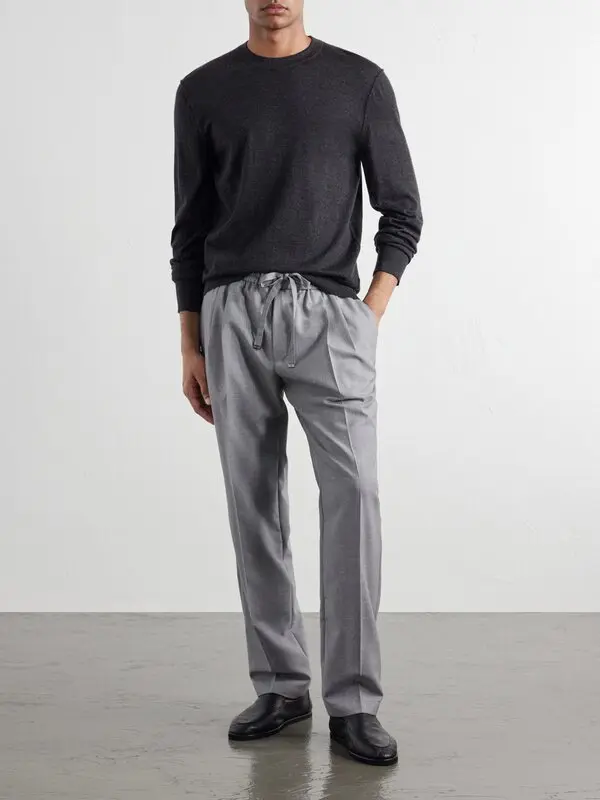Dolce & Gabbana Sartoriale Wool Pleated Trousers - Gray