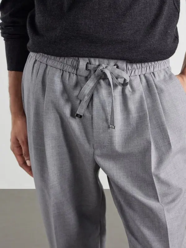 Dolce & Gabbana Sartoriale Wool Pleated Trousers - Gray