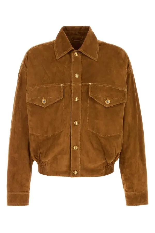 Versace Lamb Leather Blouson Jacket - Multicolor