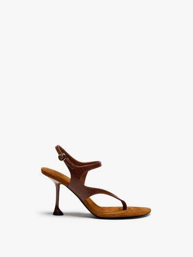 Proenza Schouler Embossed Lizard Combo Thong Sandals