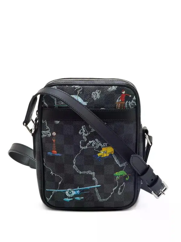 LOUIS VUITTON 2019 Renaissance Map Danube Shoulder Bag - Black