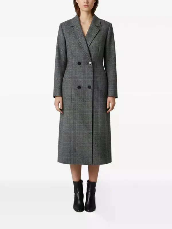LANVIN Check-pattern Double-breasted Coat