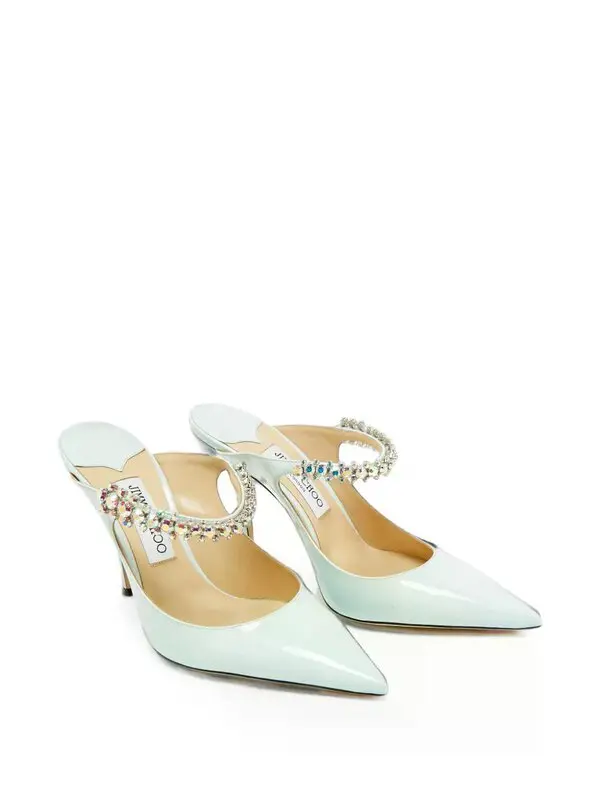 JIMMY CHOO Bing Embellished Mules - Blue