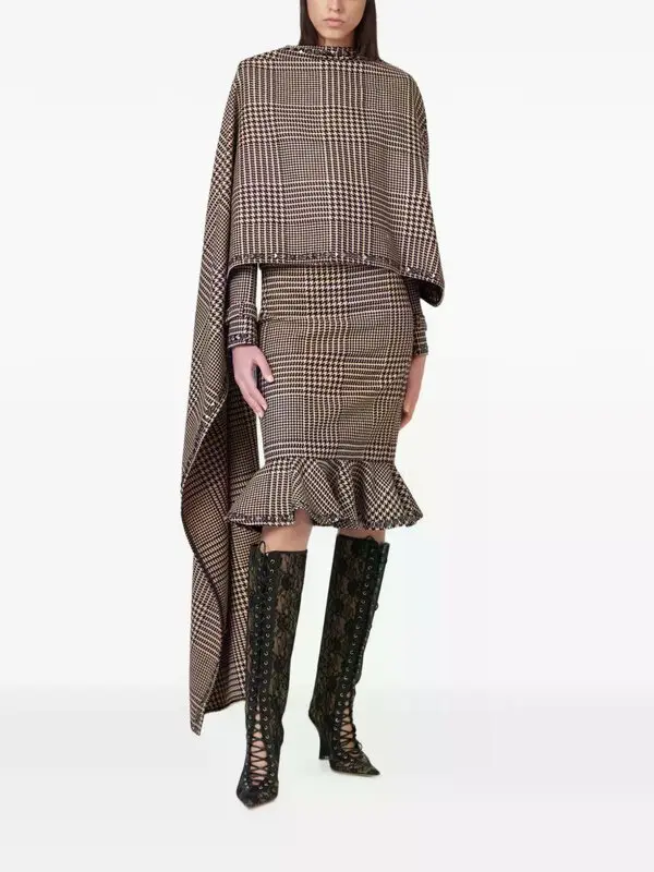 Giuseppe Di Morabito Houndstooth Pattern Embellished Cape