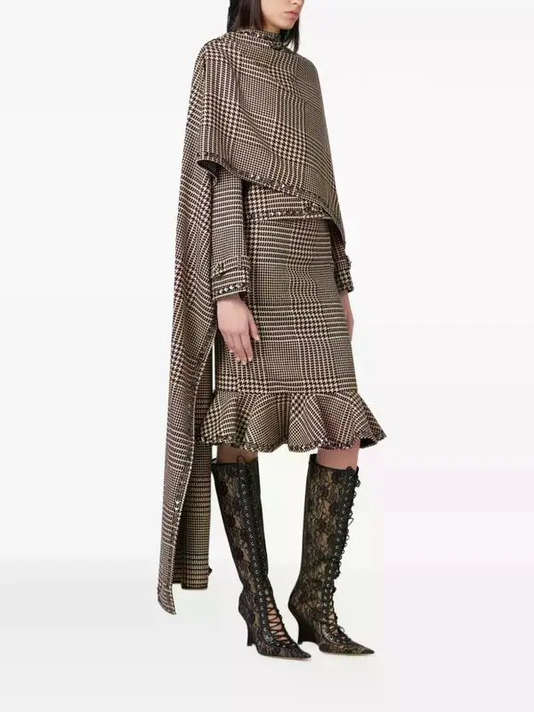Giuseppe Di Morabito Houndstooth Pattern Embellished Cape