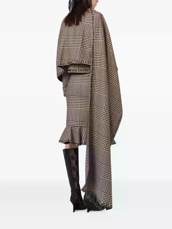 Giuseppe Di Morabito Houndstooth Pattern Embellished Cape