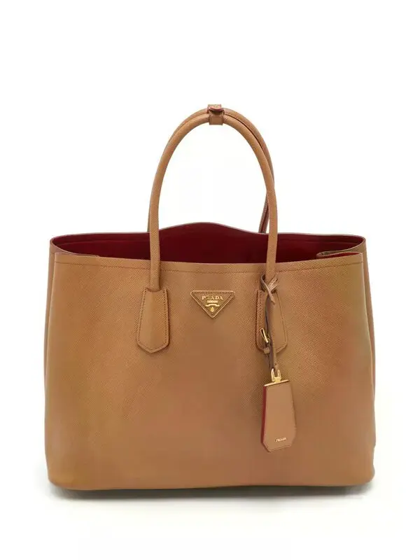 Prada Cuir Double Tote Bag - Brown