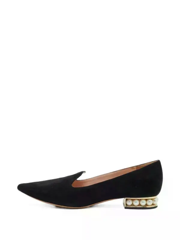 NICHOLAS KIRKWOOD Beya Pointed-toe Loafers With Faux-pearl Embellishment - Black