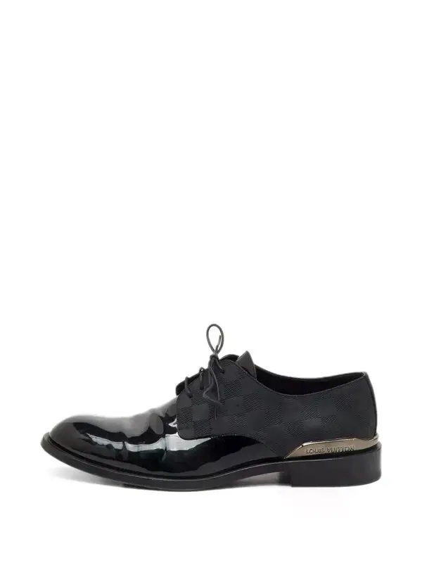 LOUIS VUITTON Damier Patent Derby Shoes