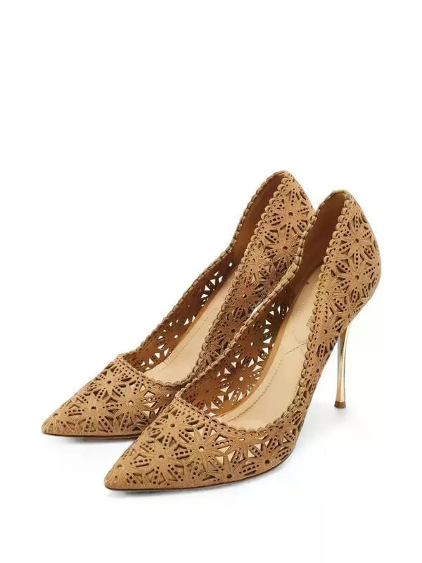 NICHOLAS KIRKWOOD Laser-cut Floral Stiletto Pumps - Neutrals