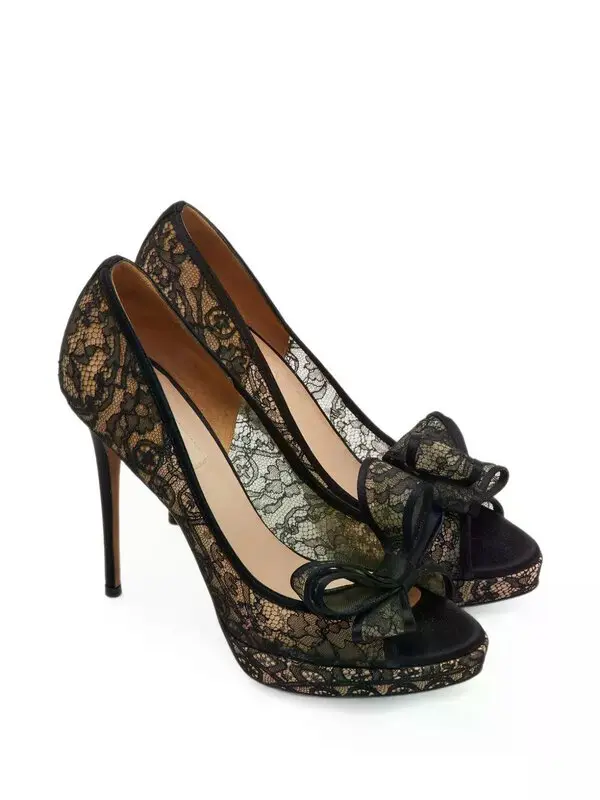 Valentino Garavani Floral Lace Peep-toe Pumps