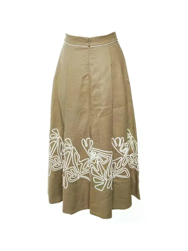 Loro Piana Embroidered Detail Pleated Skirt