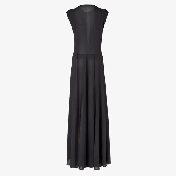 Fendi Sleeveless Silk Satin Maxi Dress With Knot Detail