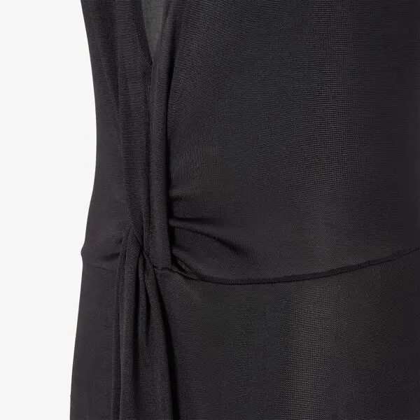 Fendi Sleeveless Silk Satin Maxi Dress With Knot Detail