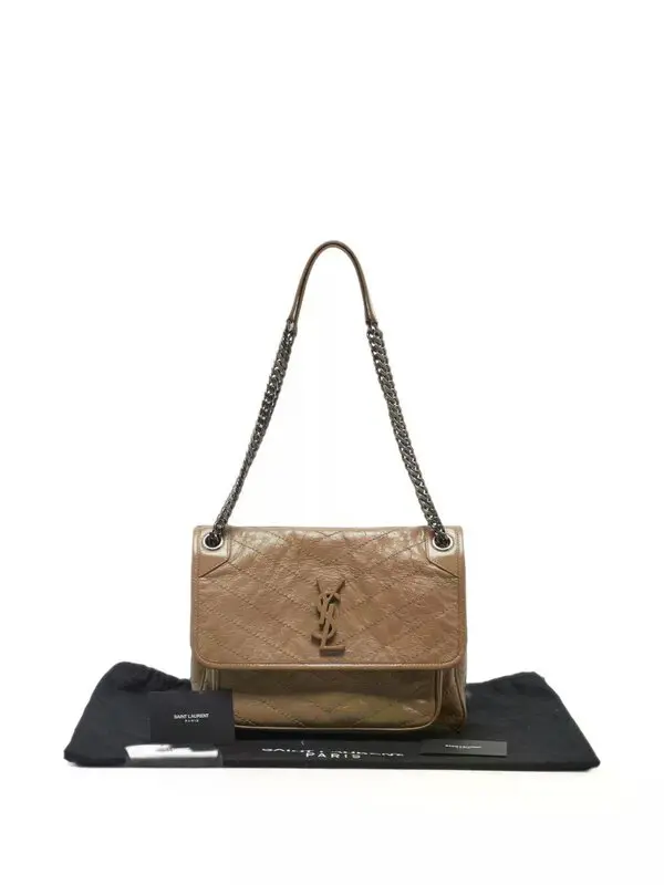 Saint Laurent Niki Matelassé Shoulder Bag - Neutrals