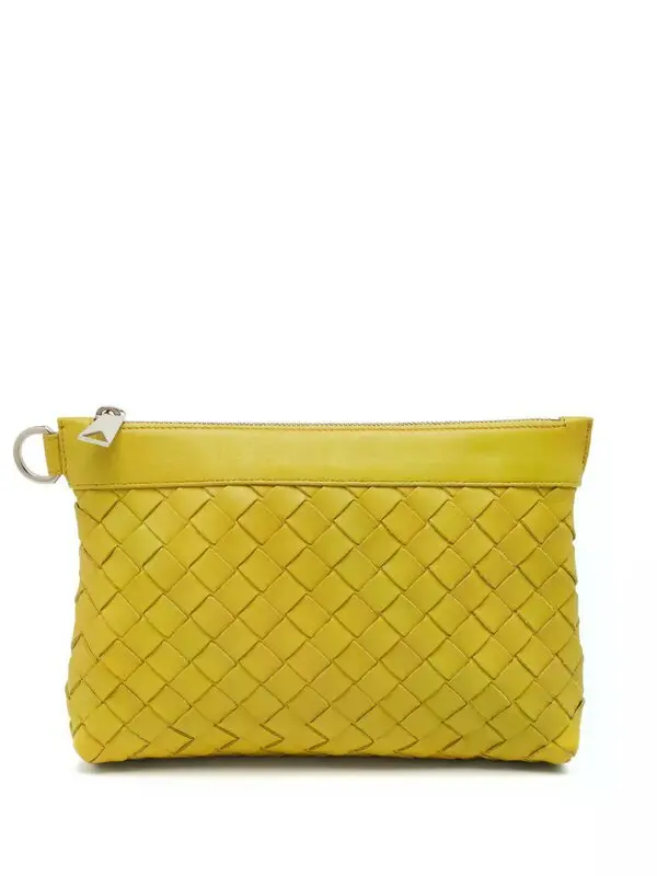 Bottega Veneta Intrecciato Clutch Bag - Yellow