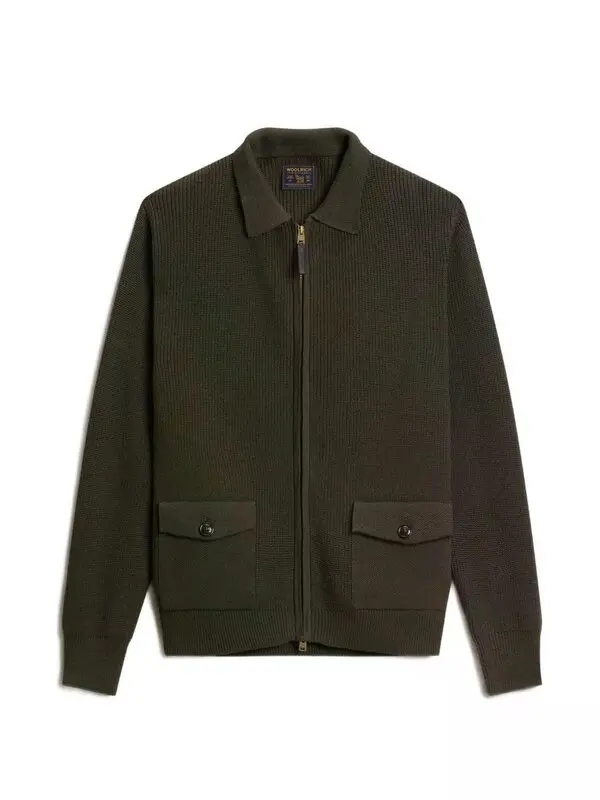 Woolrich Zip-up Ribbed Knit Cardigan - Green