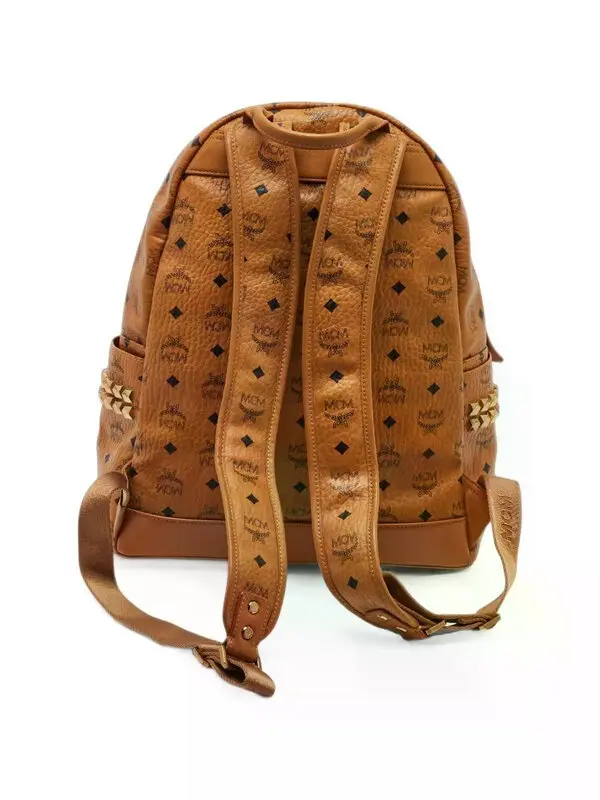 Mcm Stark Visetos Backpack With Gold-tone Stud Embellishment