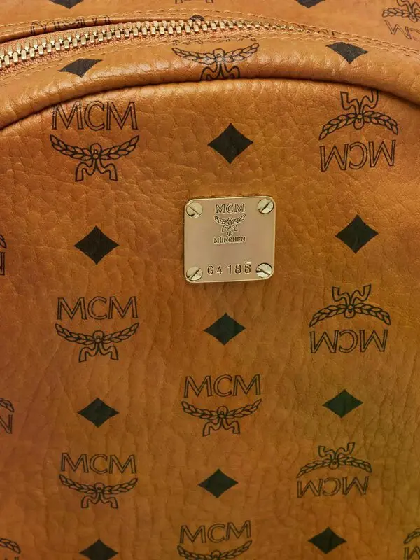 Mcm Stark Visetos Backpack With Gold-tone Stud Embellishment