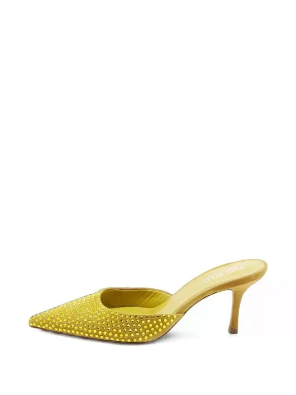Paris Texas Crystal-embellished Suede Pointed-toe Stiletto Mules