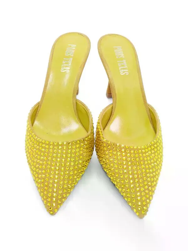 Paris Texas Crystal-embellished Suede Pointed-toe Stiletto Mules