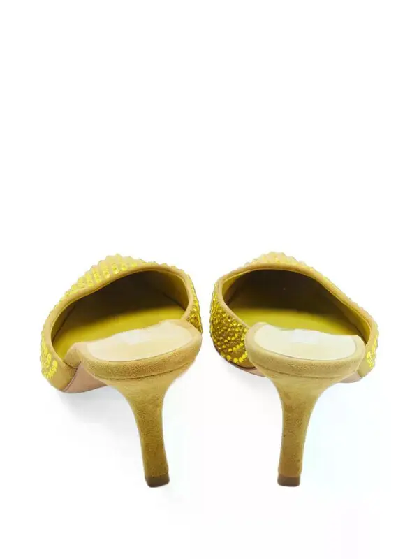 Paris Texas Crystal-embellished Suede Pointed-toe Stiletto Mules