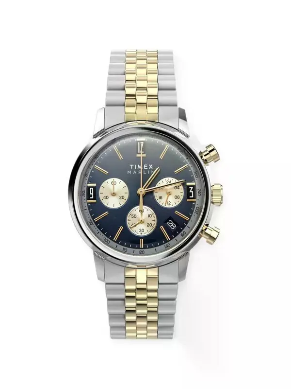 TIMEX Chronograph Watch With Dial And Two-tone Stainless Steel Bracelet - Blue