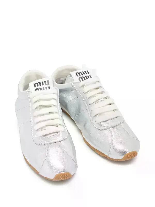 Miu Miu Tone Leather Low-top Sneakers