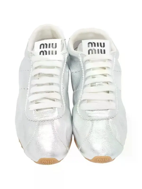Miu Miu Tone Leather Low-top Sneakers