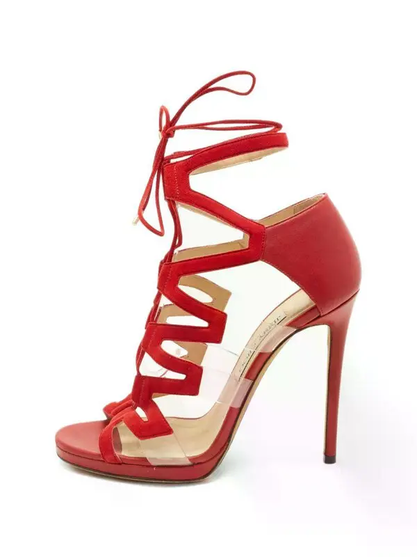 JIMMY CHOO Lace-up Ankle Strap Stiletto Sandals