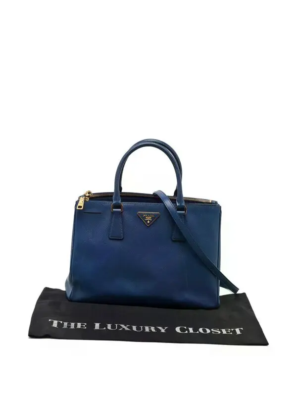 Prada Medium Galleria Double-zip Tote Bag - Blue