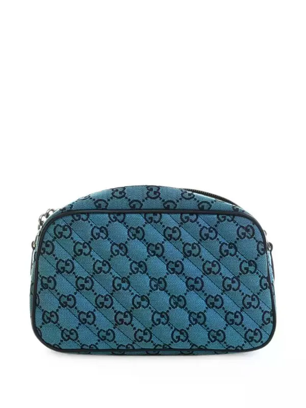 Gucci Gg Marmont Matelassé Gg Canvas Crossbody Bag - Blue