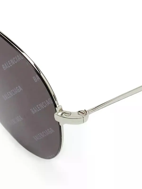 Balenciaga Round Frame Sunglasses With Logo Print