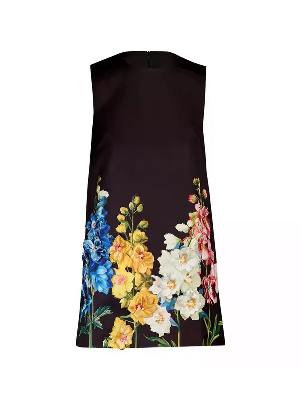 LEO LIN Yvonne Floral-print Sleeveless Mini Dress - Black