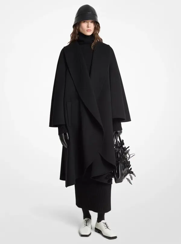 Michael Kors Double Faced Wool Melton Opera Clutch Coat