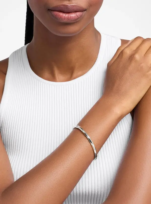Michael Kors Twist Bangle Bracelet In By - Silver