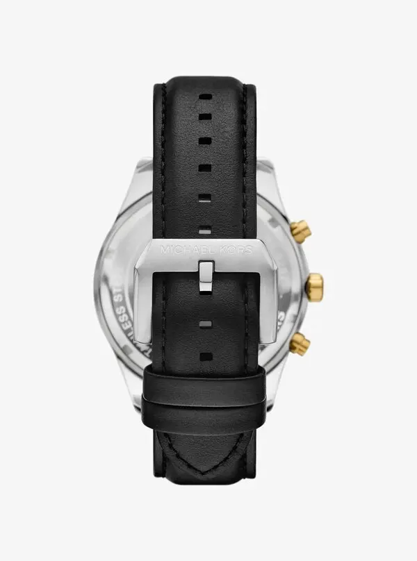 Michael Kors Lexington Two-tone And Leather Chronograph Watch