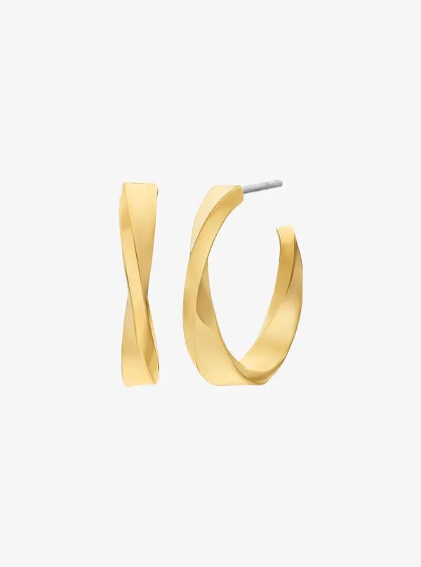 Michael Kors Twist Hoop Earrings In By - Gold