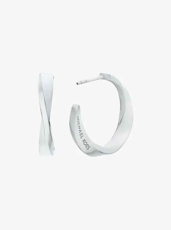 Michael Kors Twist Hoop Earrings In By - Silver